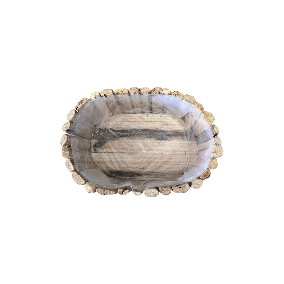 Vaso Lascas Madeira Natural Oval Grande Decorativo - Lembrança Chique