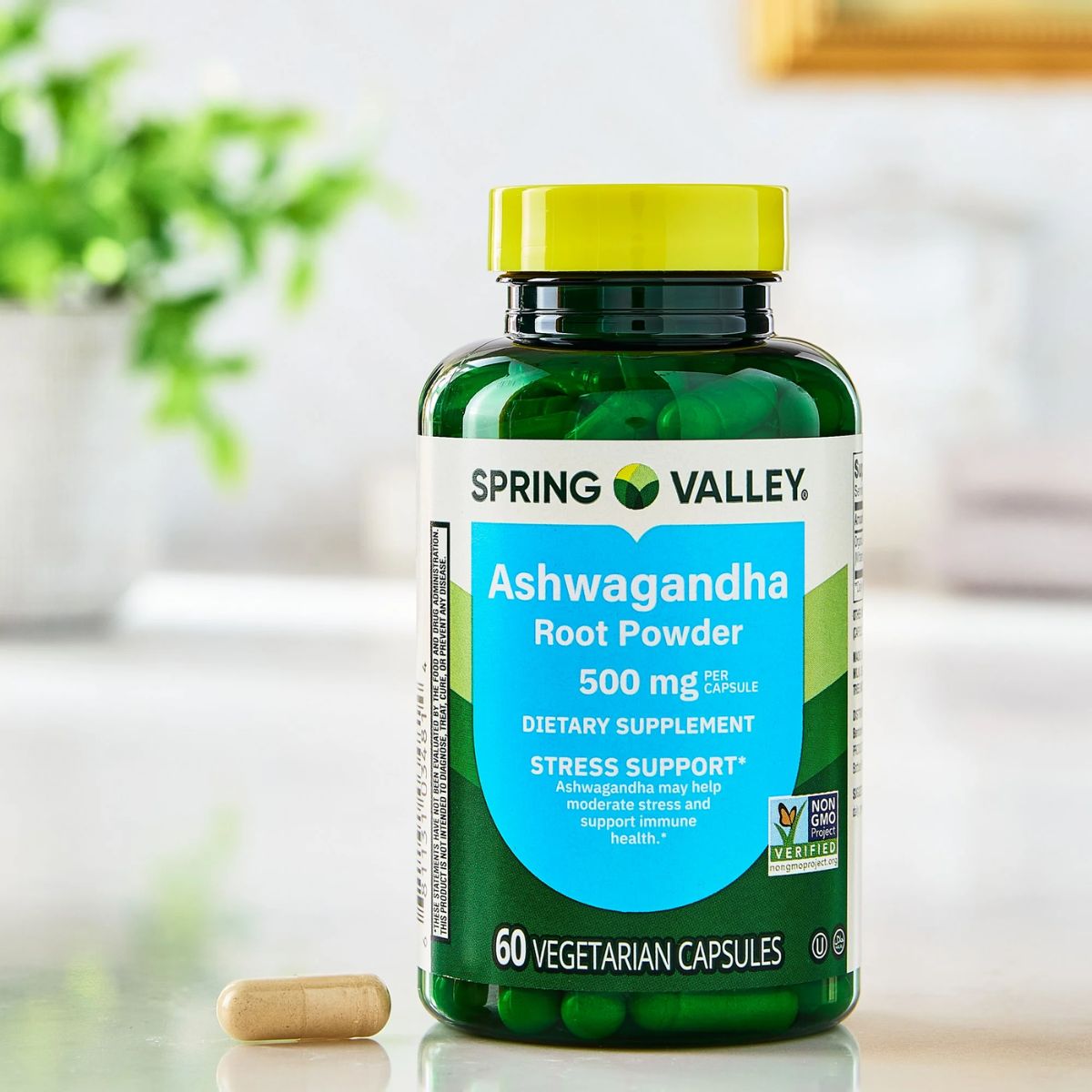 Spring Valley - Ashwagandha Root Powder 500mg 60 Vegetarian Capsules ...