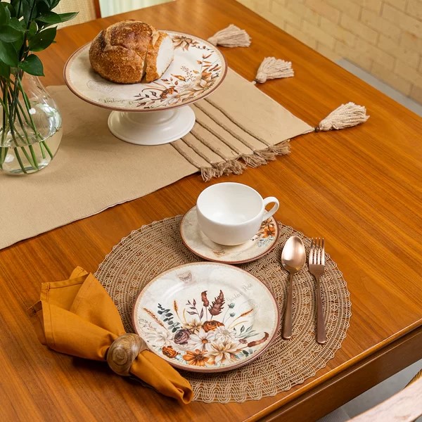 Conjunto 6 Pratos de Sobremesa Aquarelle Adele / Dona Lia - Dona Lia ...