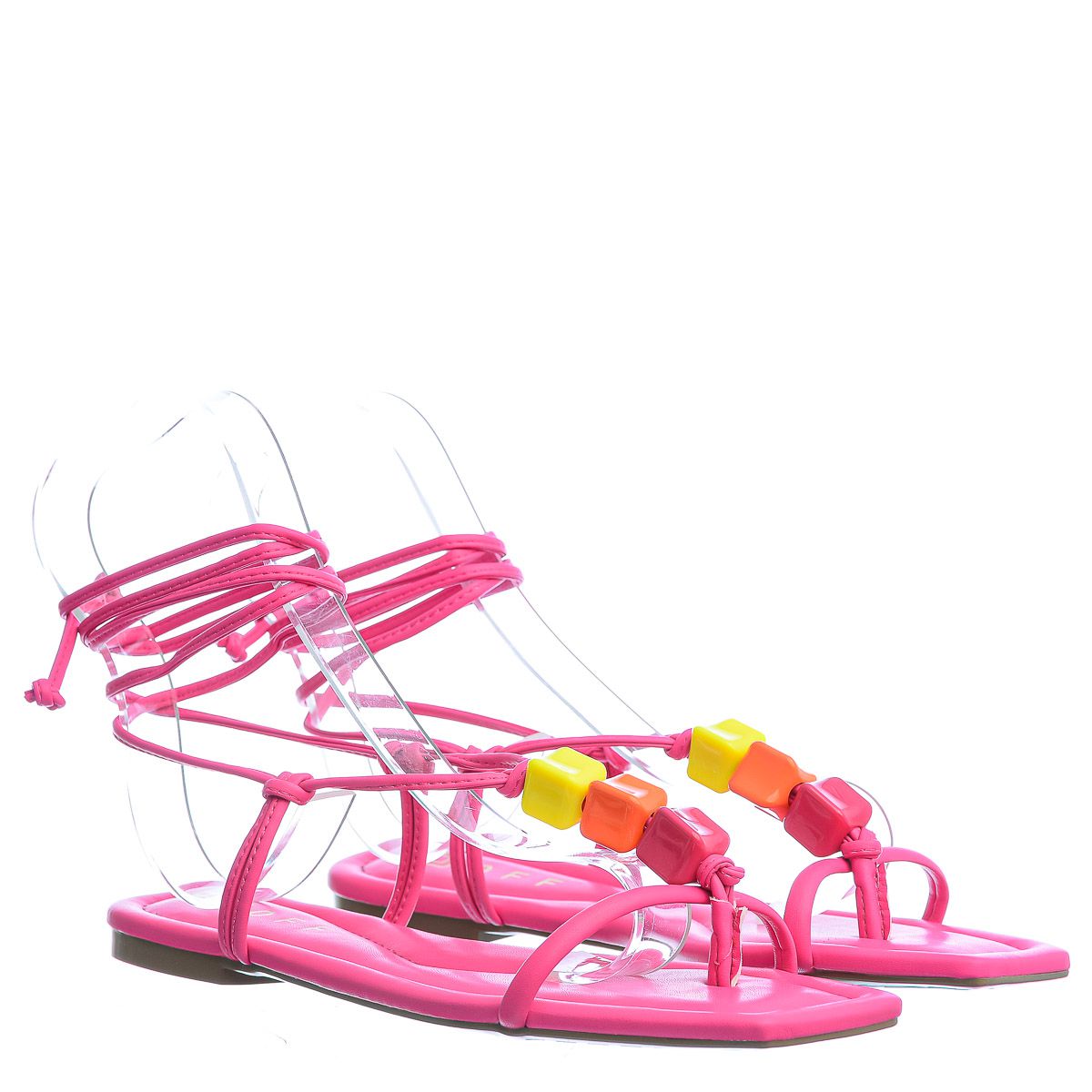 Sandália Feminina Rasteira Detalhe Offline Pink Neon - Specchio | Loja ...