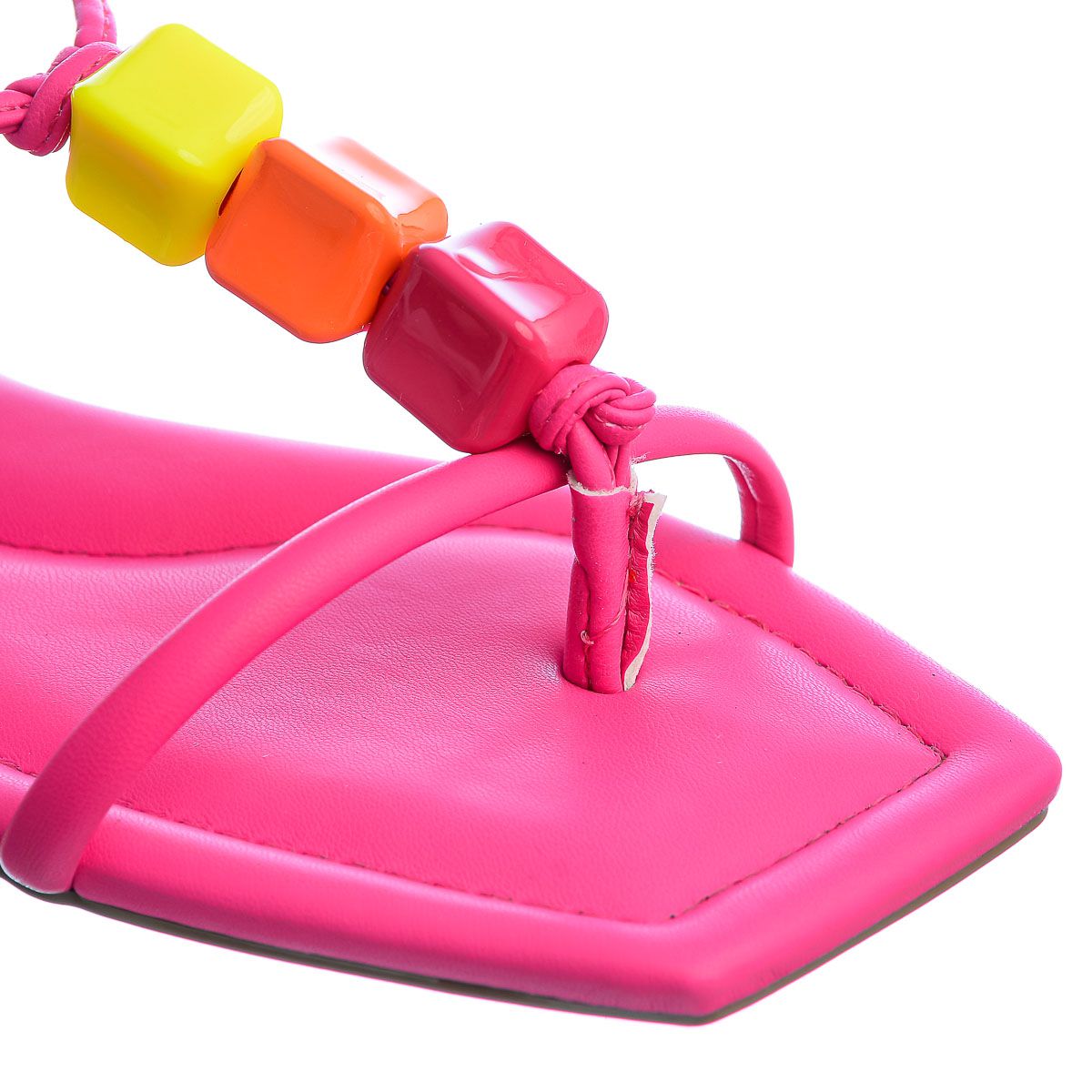 Sandália Feminina Rasteira Detalhe Offline Pink Neon - Specchio | Loja ...