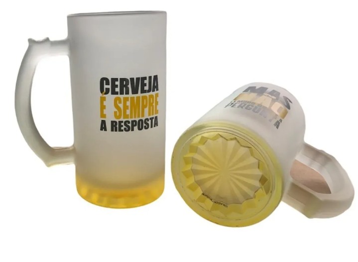 Kit 2 Caneca Lema Cerveja Chopp Vidro Fosco 450ml C/ Caixa - I Love ...