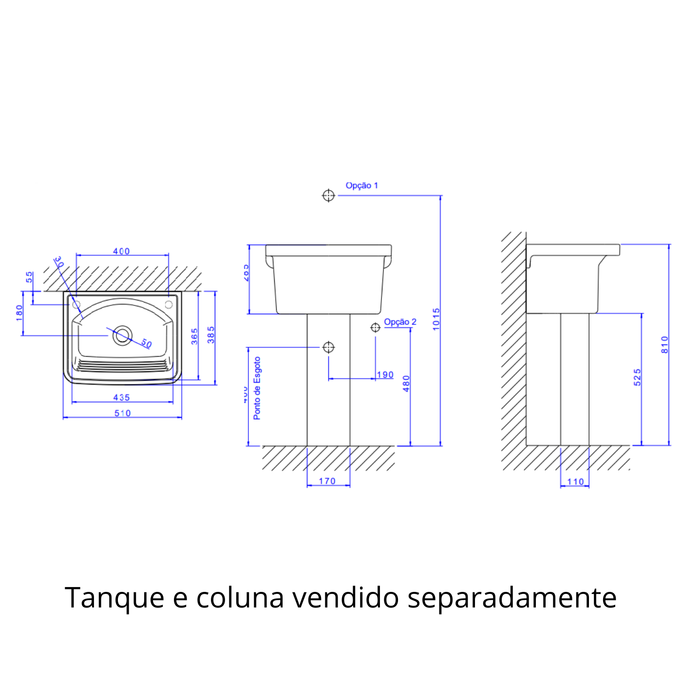 Tanque louça pequeno Deca - Santa Rita Casa