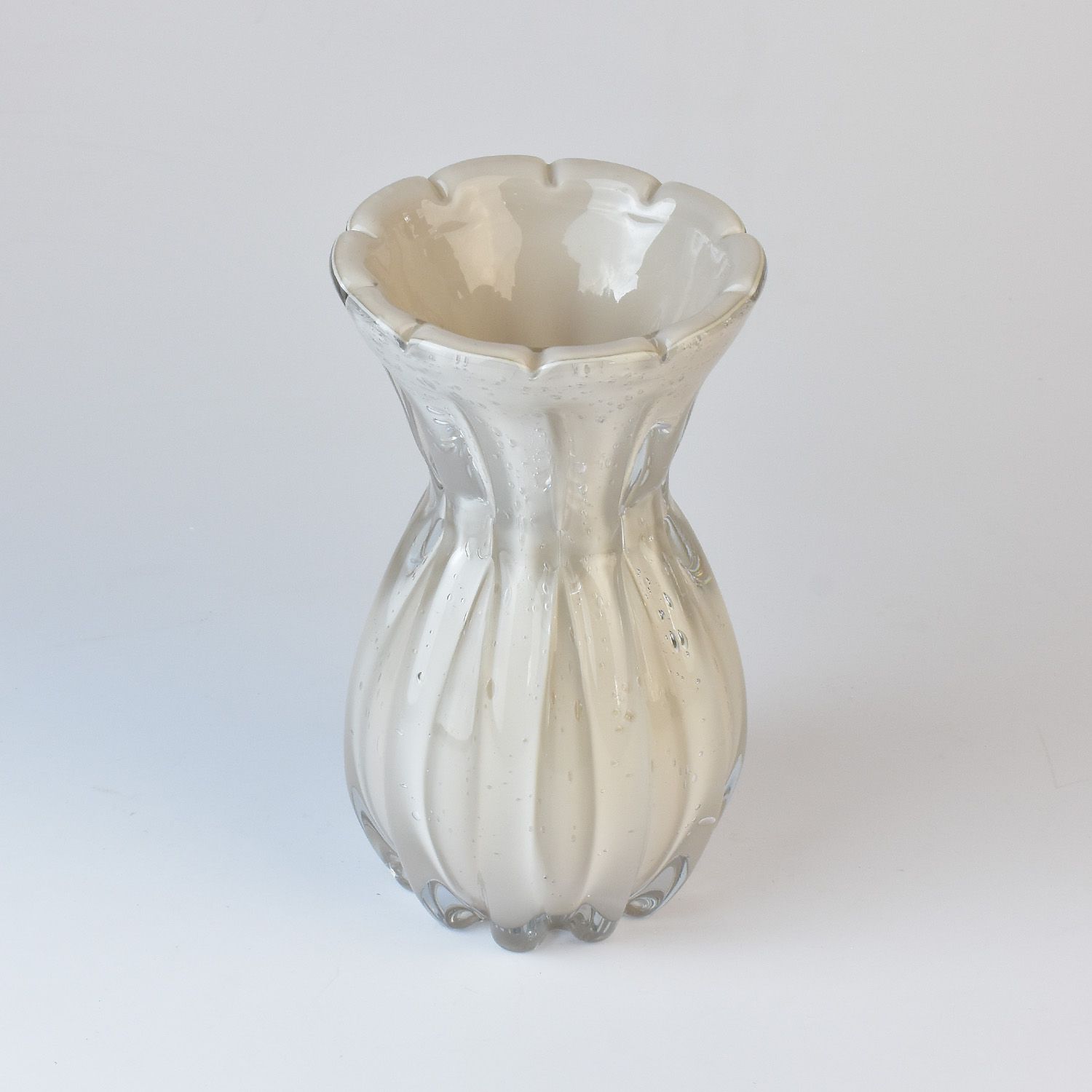 Vaso Murano Elegance Branco em Vidro - Casa Náutica