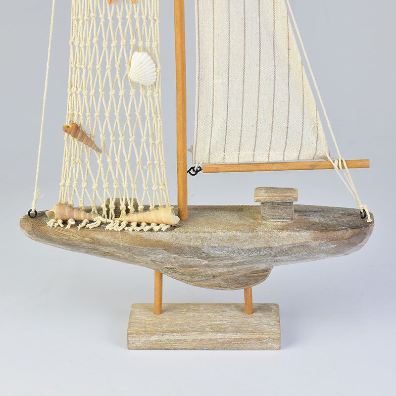 Enfeite Veleiro Rústico Grande em Madeira - Casa Náutica