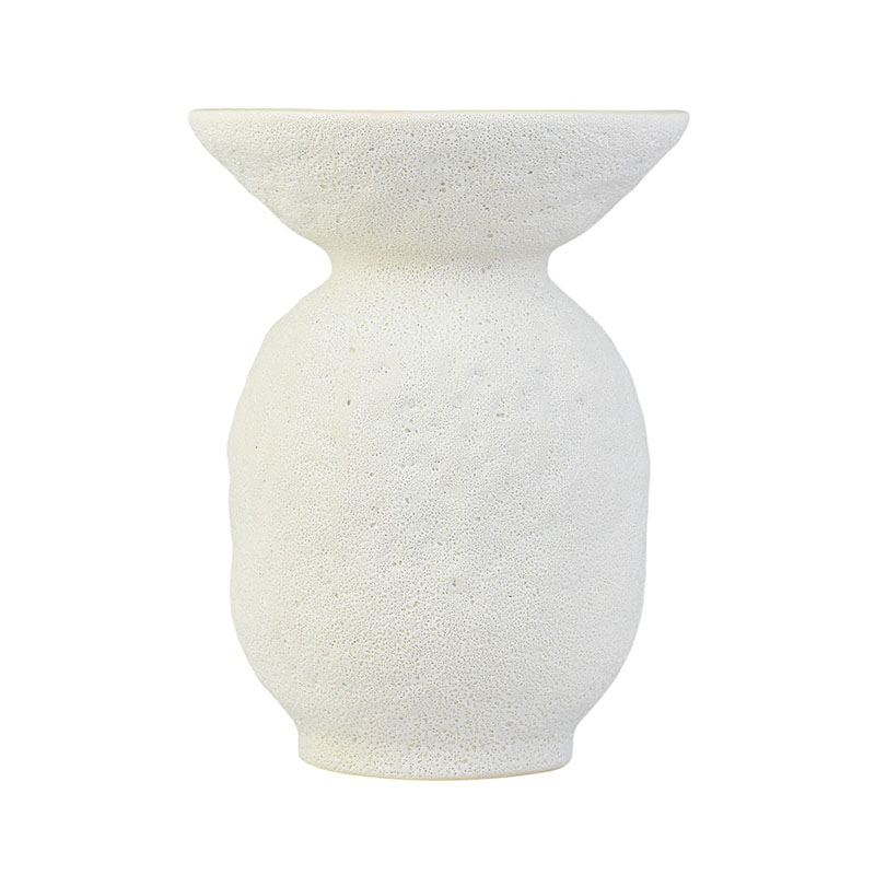 Vaso Rustico Alencar Branco em Cerâmica - Casa Náutica