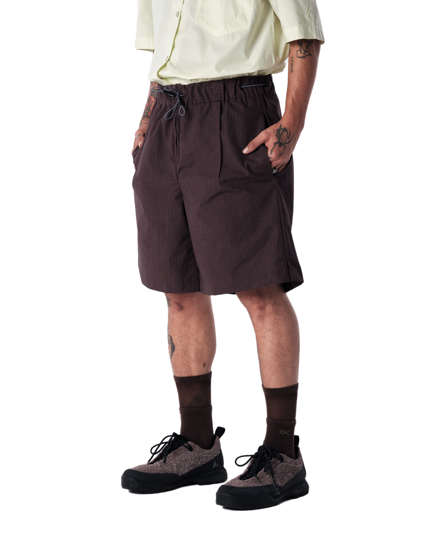 Shorts Quadro Creations Rotas Marrom - Overstreets