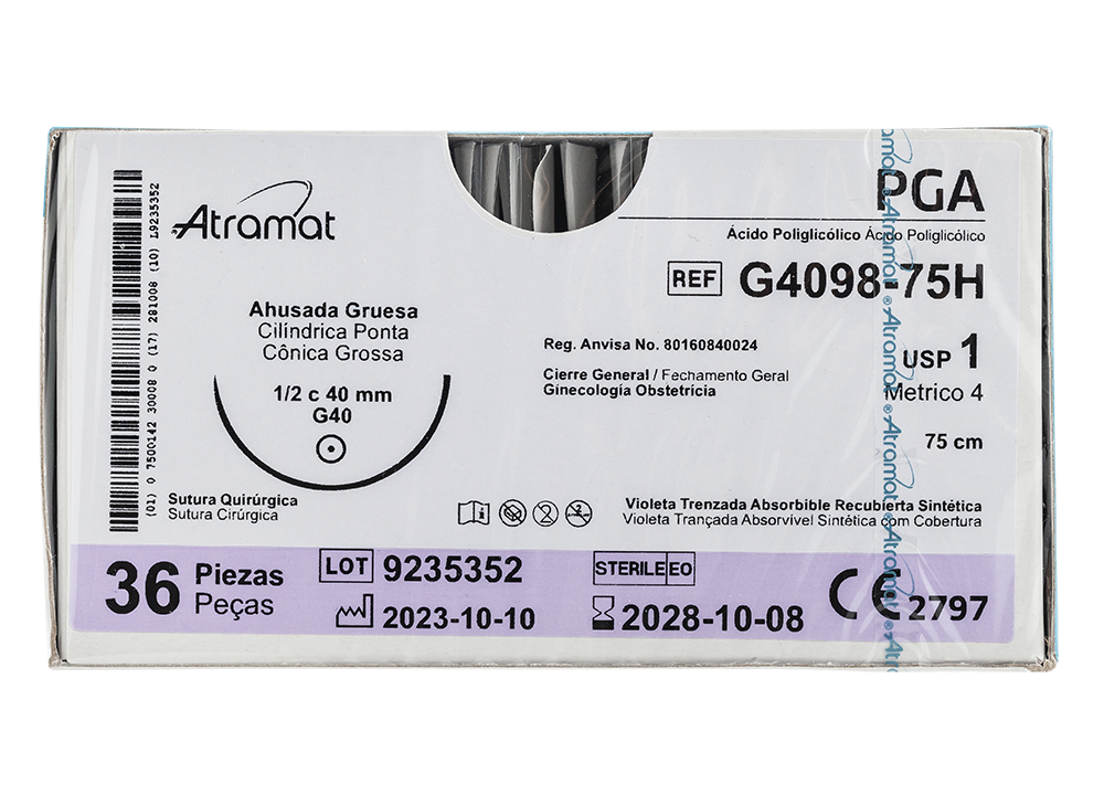 Comprar G4098-75H | Fio Sutura PGA 1 AG Cil. 1/2 40 mm - HMED Suturas - LOJA INTEGRADA