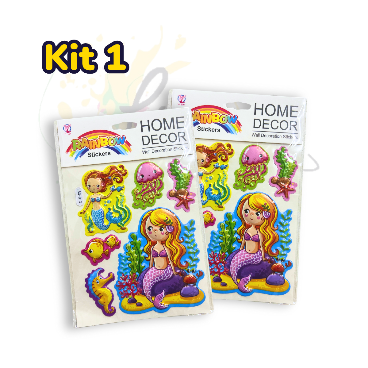 Kit 10 Cartelas Adesivos 3D Infantis Stickers Sortidos - LuBrinque