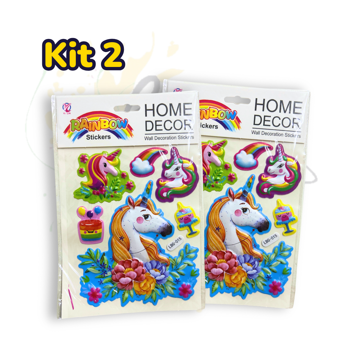 Kit 10 Cartelas Adesivos 3D Infantis Stickers Sortidos - LuBrinque