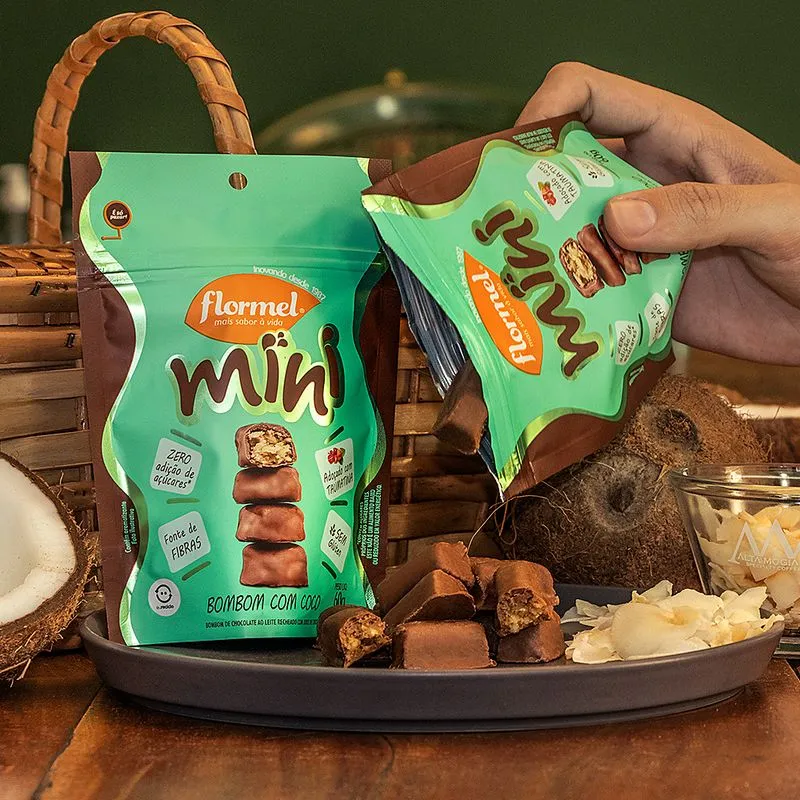 Mini Bombom com Coco Zero Açúcar 60g - Flormel - VIANATURAL