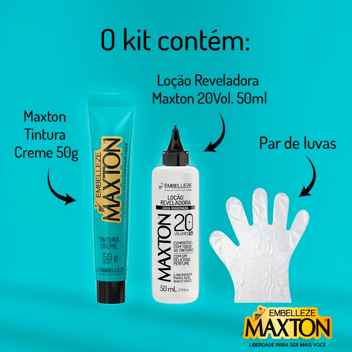 Tinta Maxton cor preto 1.0 prefeita para pigmentação de babar e cabelo ...