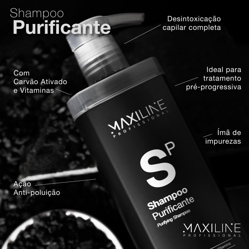 Shampoo Purificante Maxiline - 1 Litro - https://moaiscosmeticos.com.br