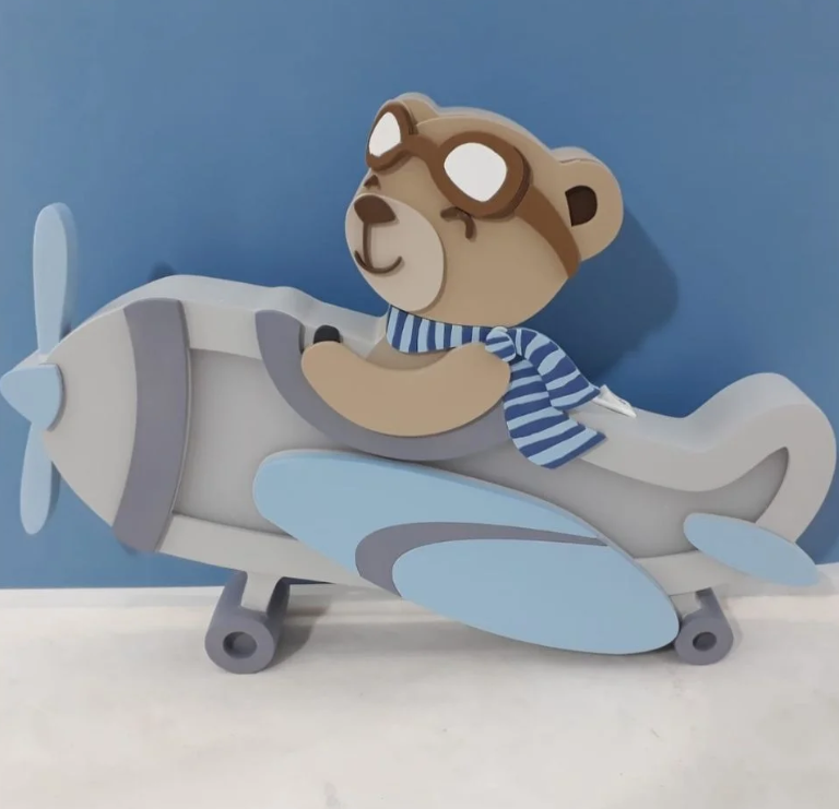 Luminária de Mesa Ursinho Aviador - ABC de Bebê - Loja de Móveis para ...