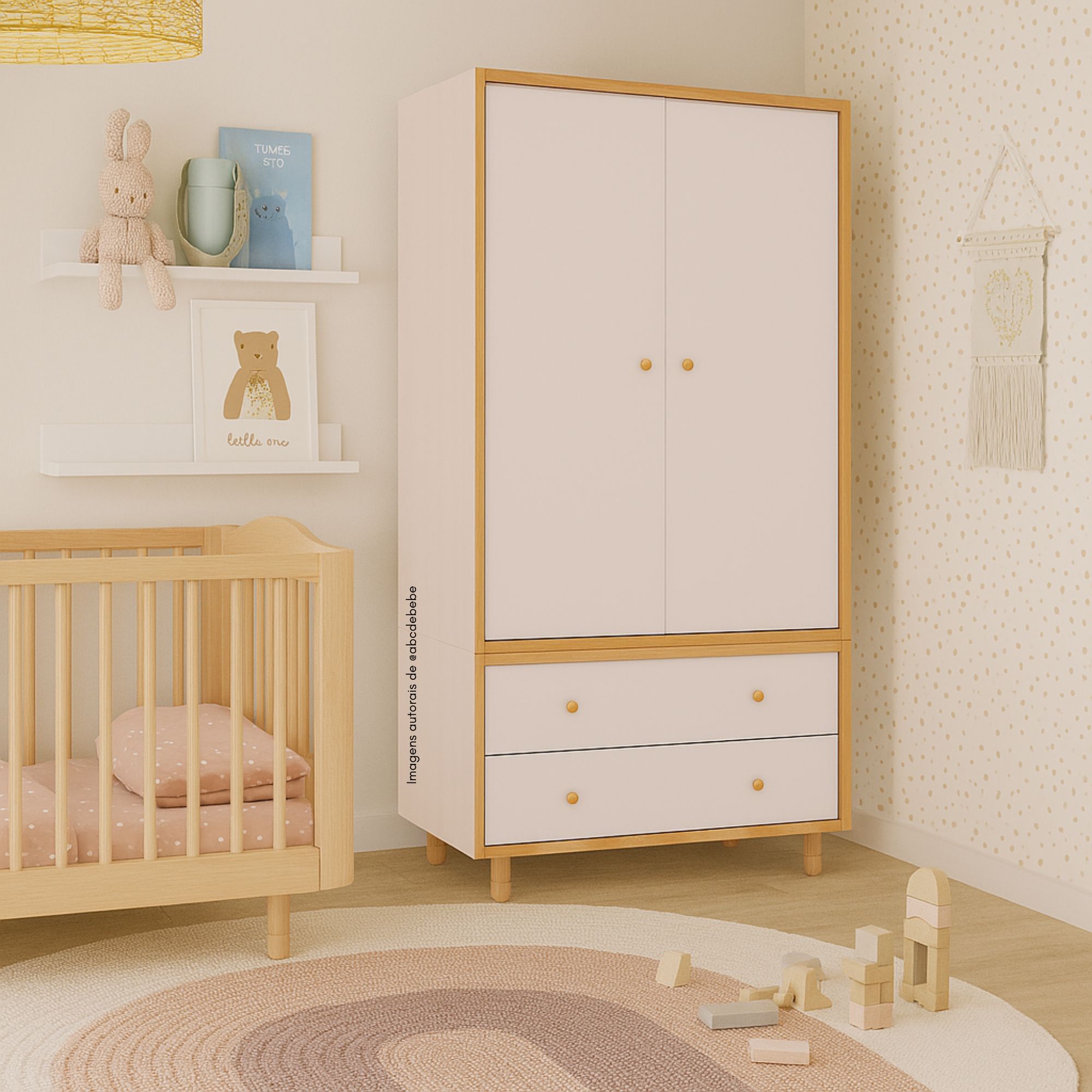 Armário Modular Duplo Sonhos com Gavetas e Porta – Com Pés em Madeira ...