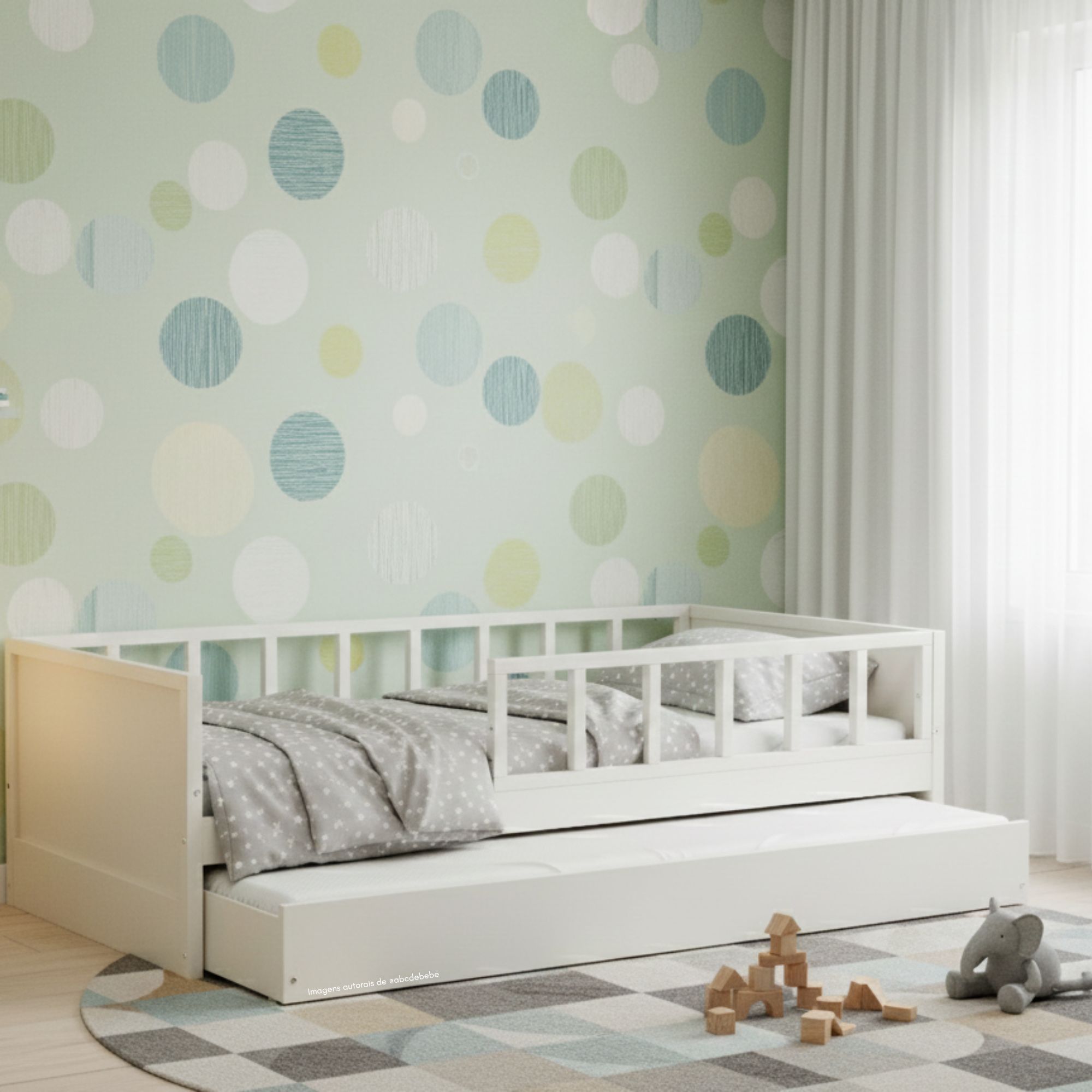 Cama Infantil Link em Madeira Reflorestada com Grades Palitadas. - ABC ...