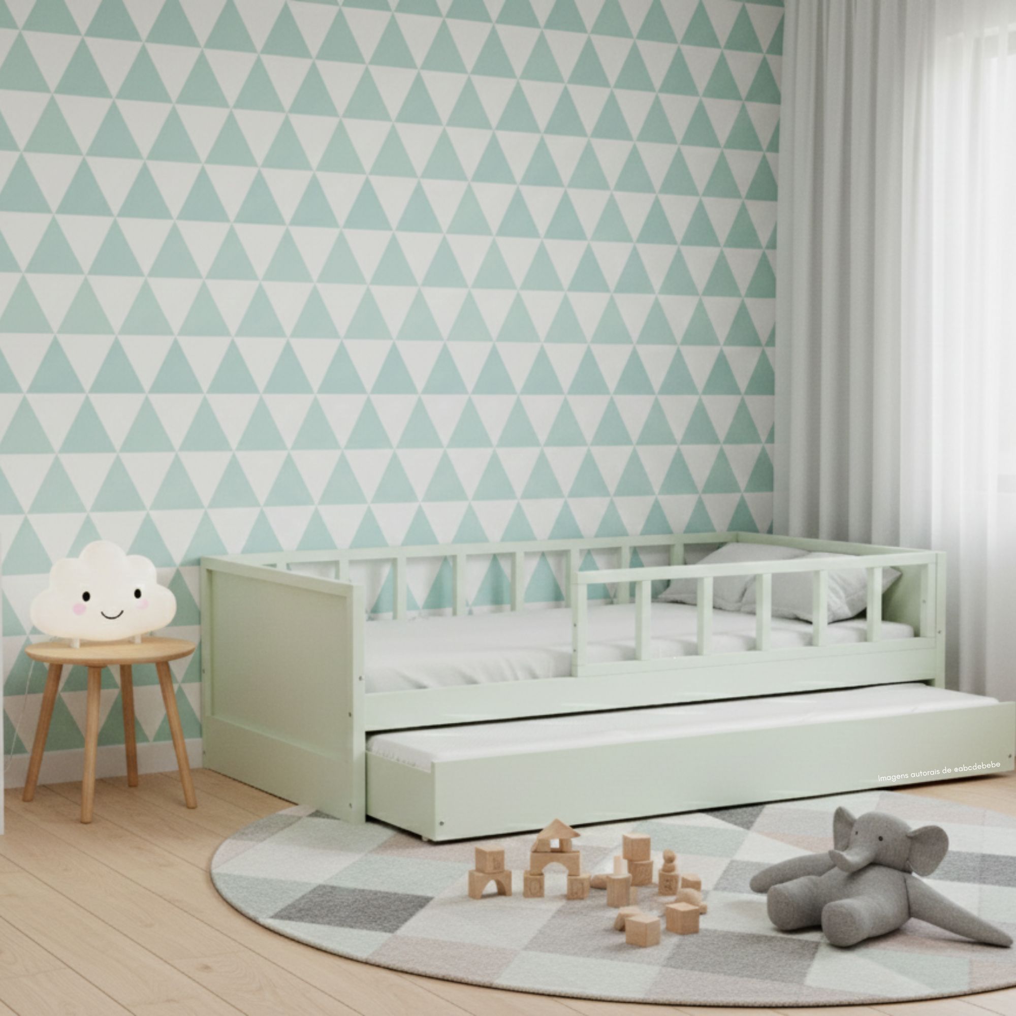 Cama Infantil Link em Madeira Reflorestada com Grades Palitadas. - ABC ...