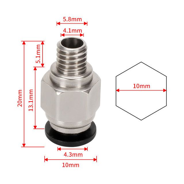 Conector PC4-M6 - Loja 3D House: Tudo para sua Impressora 3D
