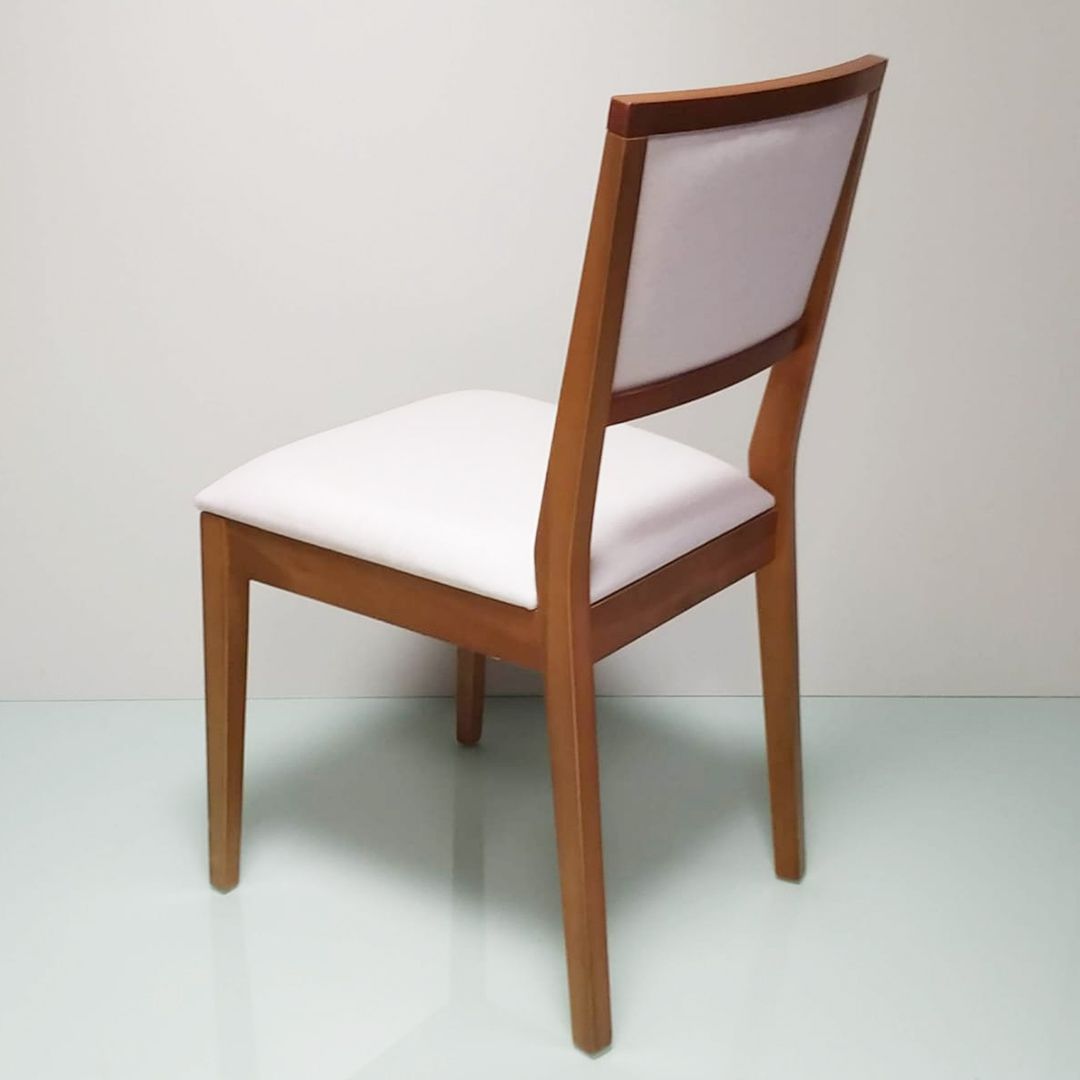 CADEIRA IRIS ENCOSTO ESTOFADO - TECIDO CC-510 LINHO BEGE CLARO /CASTANHO - Casa Guido ...