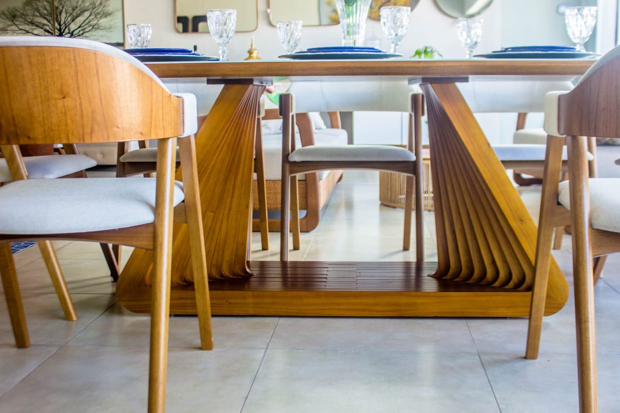 MESA CAIRO - MADEIRA LAMINADA - 2,40 X 1,20 - Casa Guido - Especialista em Móveis