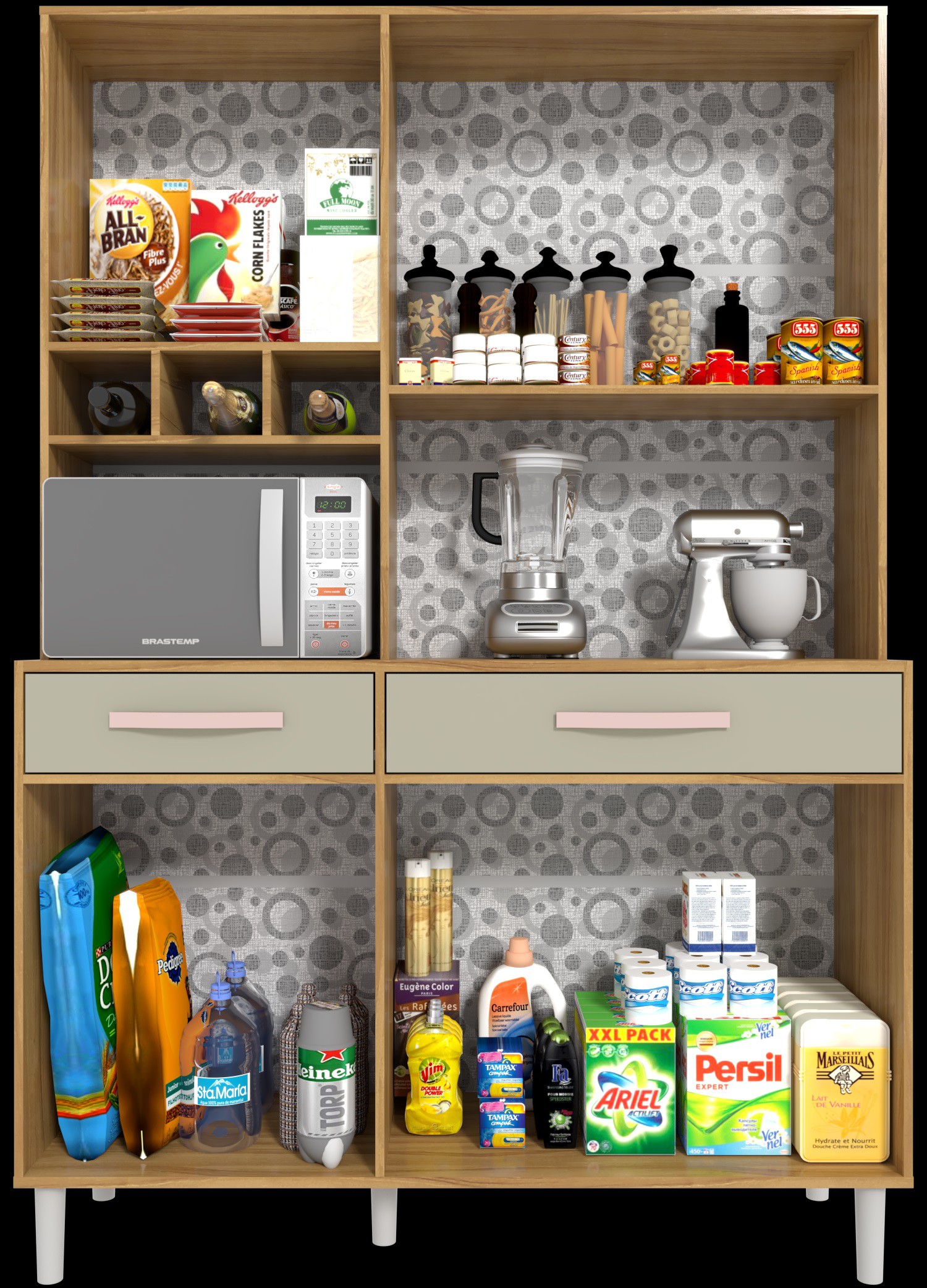 KIT COZINHA VEGAS LUXO - 1,20 DE LARGURA - FREIJO / GOLD PEROLIZADO ...