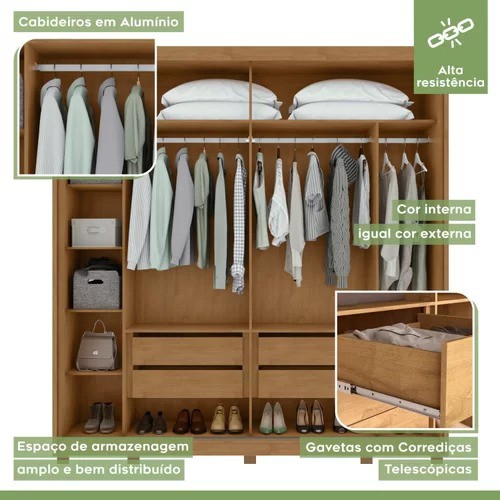 ROUPEIRO VELARIS - 2 PORTAS - COM ESPELHO - COM PÉS - AMENDOA CLEAN - 2,20 MT DE LARGURA - Casa ...