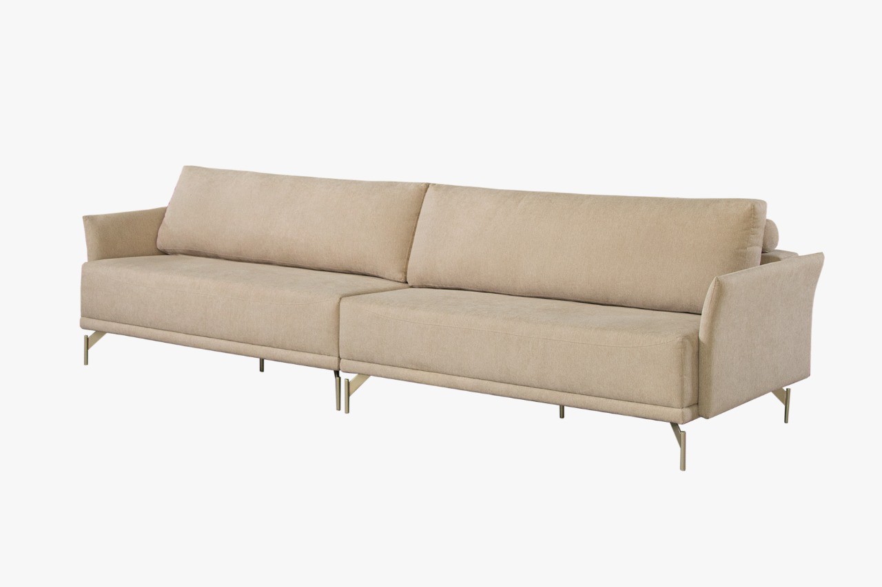 SOFÁ VICENZA - 4 LUGARES - 3 MT DE LARGURA - BI PARTIDO - TECIDO CANNES 02 BEGE - Casa Guido ...