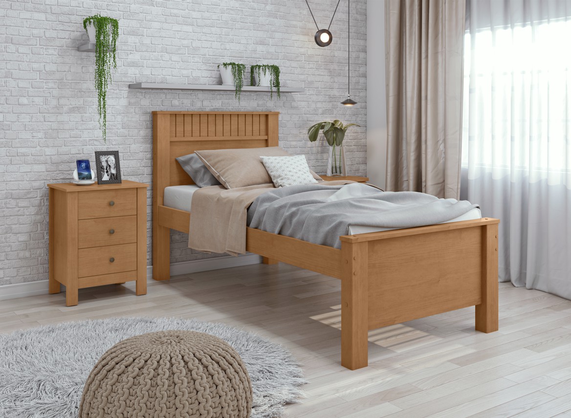 CAMA SOLTEIRO ATHENAS PLUS - AMENDOA CLEAN - Guido - Especialista em Móveis