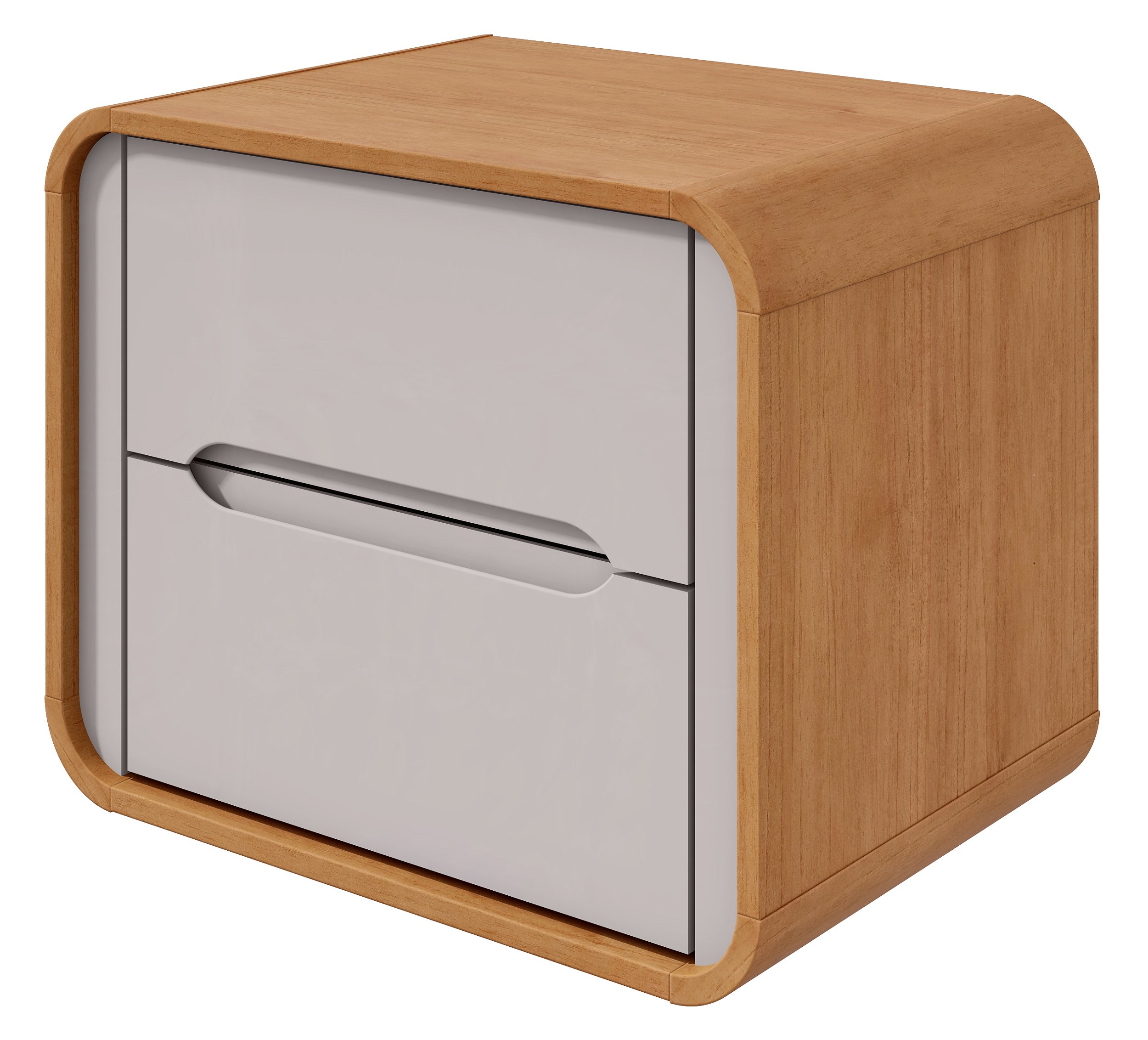 CRIADO MUDO LOPAS LOOP 2GVT S/PES ./AMENDOA/OFF - Casa Guido - Especialista em Móveis