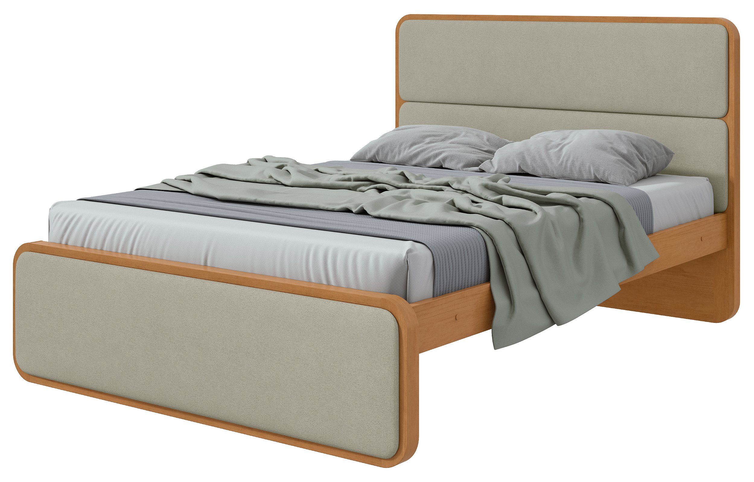 CAMA CASAL LOPAS LOOP 1,40MT TC BOUCLE SALVIA./AMENDOA CLEAN - Casa Guido - Especialista em Móveis