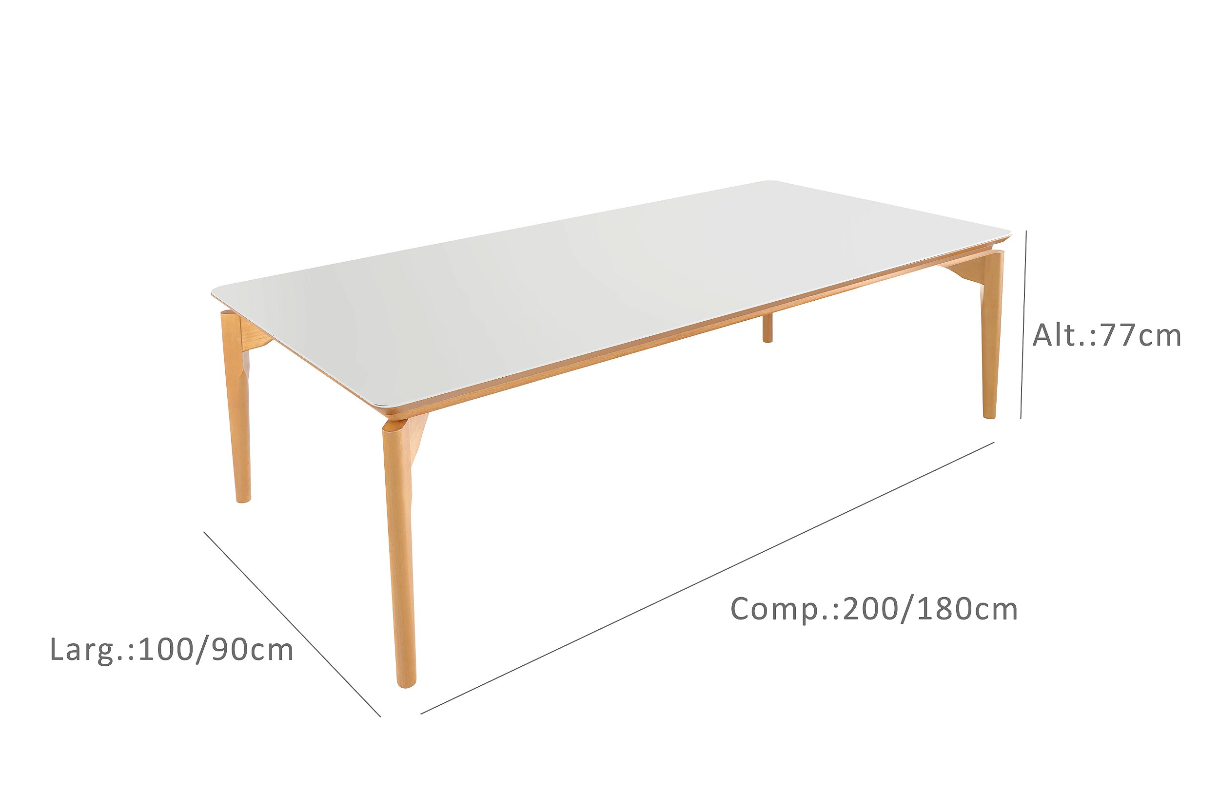 MESA RAFANA DIANA NEW 2,00X1,00 VD OFF ./CINAM/CINAM - Casa Guido ...