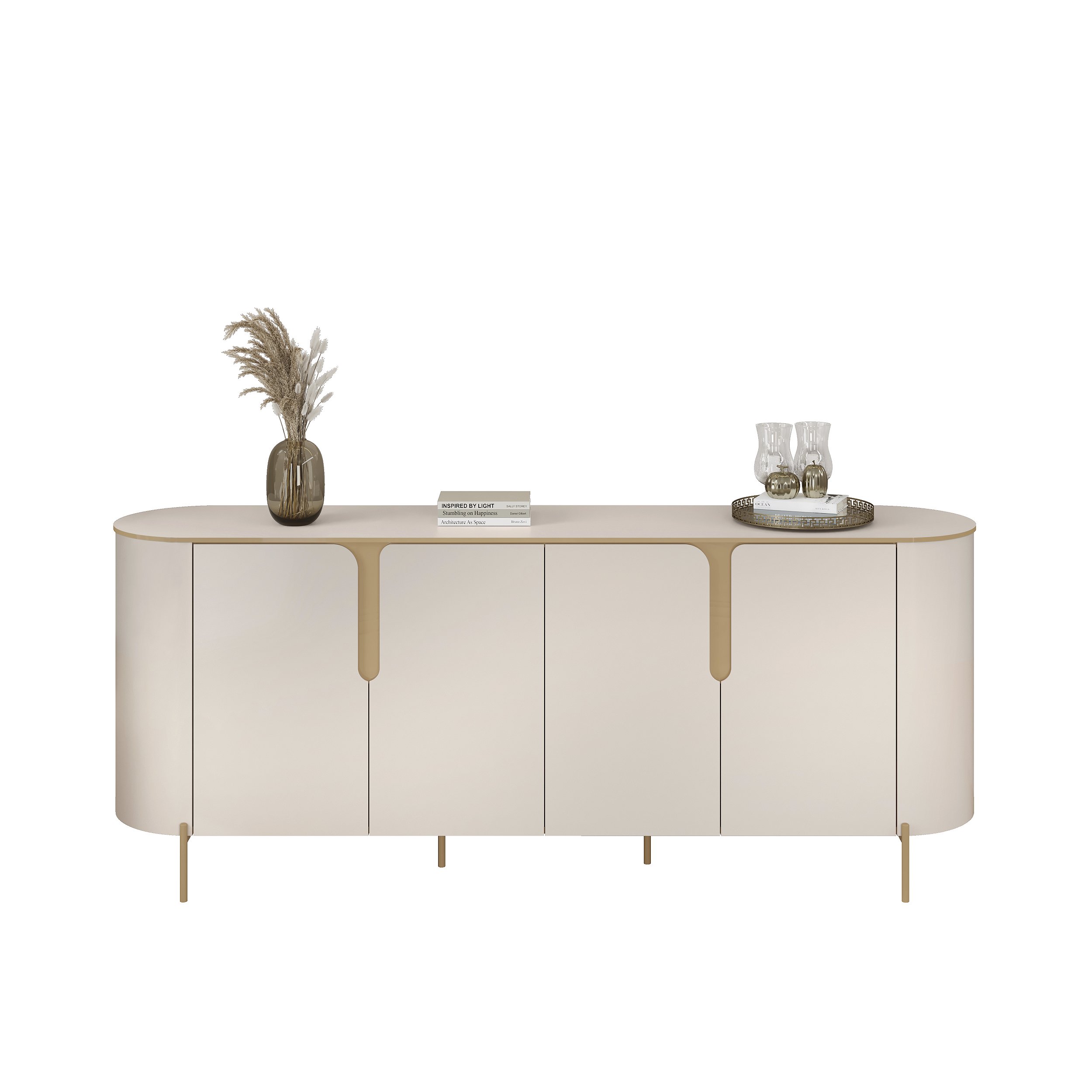 BUFFET DJ CLEO 4P 1,96MT ./OFF-WHITE - Casa Guido - Especialista em Móveis