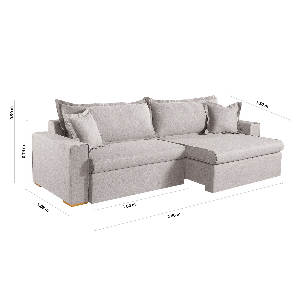 SOFA 4L FERRARI NERO RET 2,40M BI-PART TC BOTONE 05./LIN CZ - Casa ...