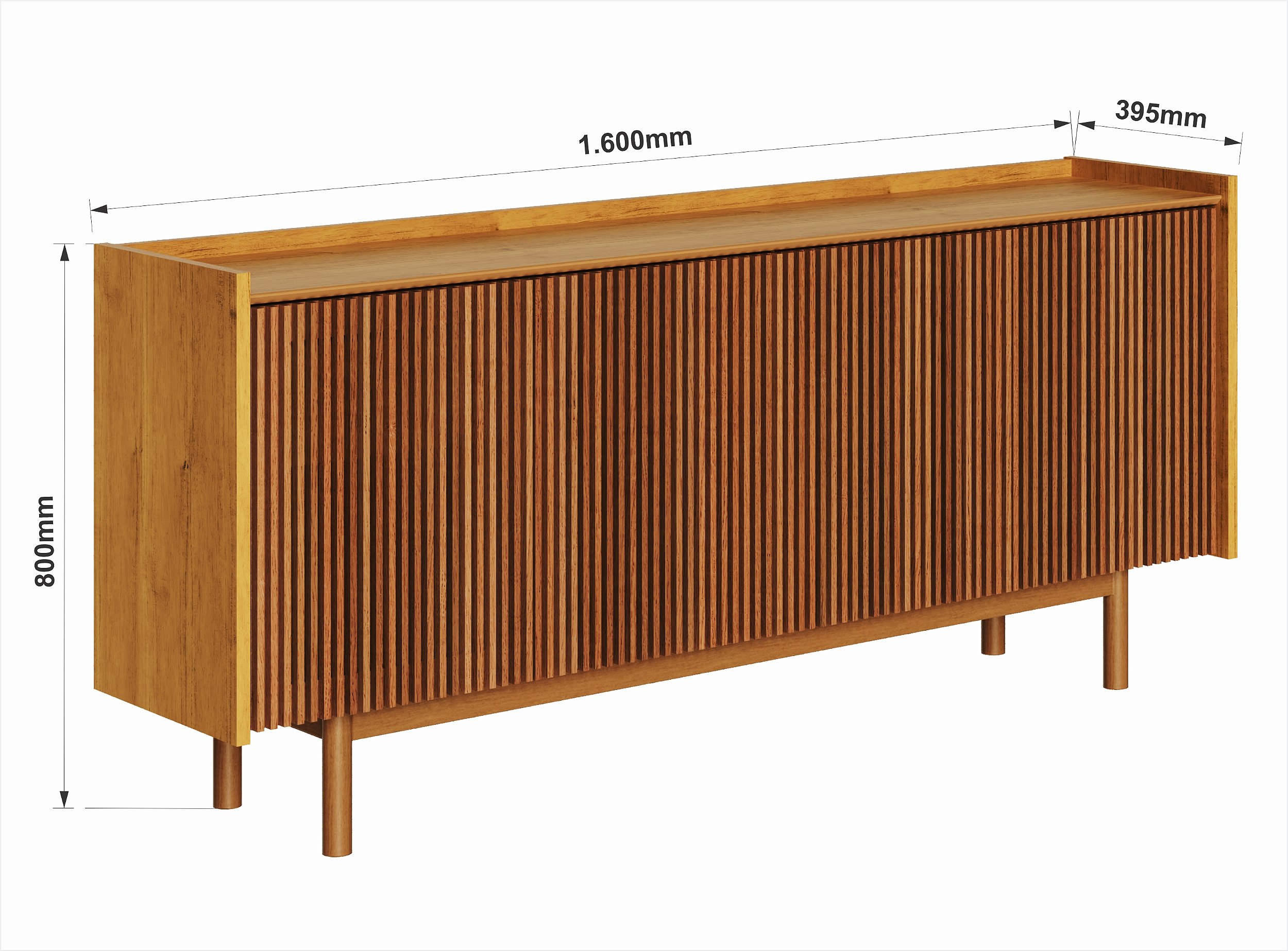 BUFFET IMCAL DUNE 4P 1GVT 1,60MT RIPADO (70481) ./NATURE - Casa Guido - Especialista em Móveis