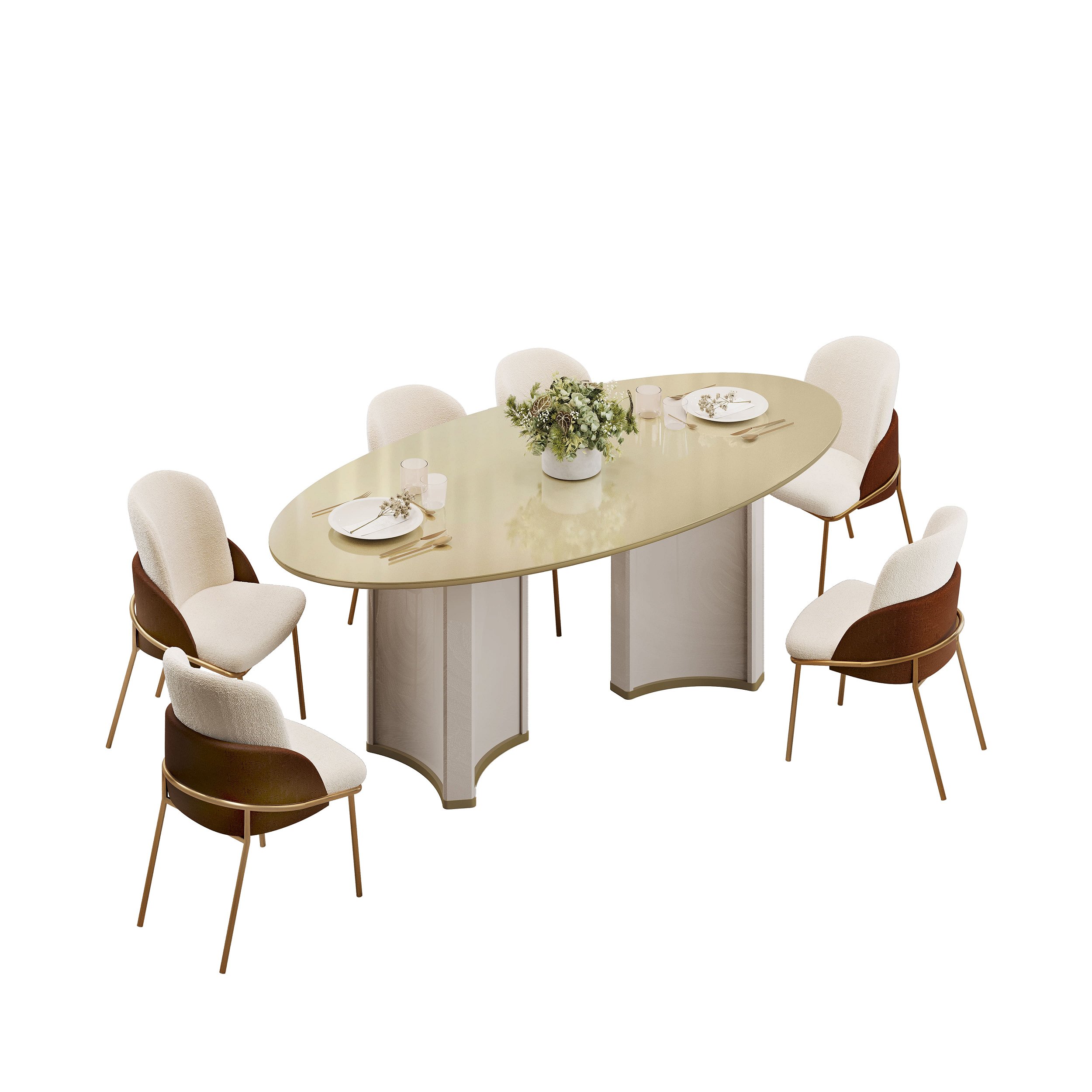 MESA DJ LIZ 2,18X1080 OVAL TP CHANF VD OFF ./OFF WHI/DOUR ./ - Guido ...