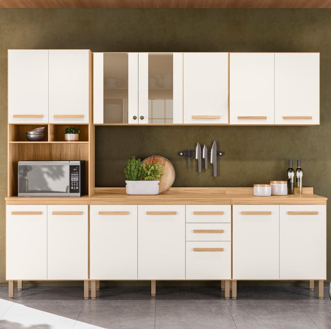 COZINHA NICIOLI INTENZA VALENTINA 2,70MT ./FREIJO/OFF CRIST - Casa ...