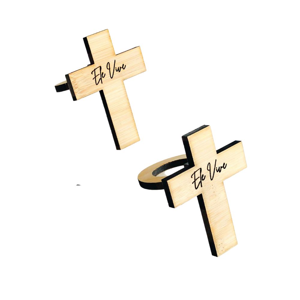 Porta Guardanapo Páscoa Cruz Ele Vive Personalizado - HOME GIFTS