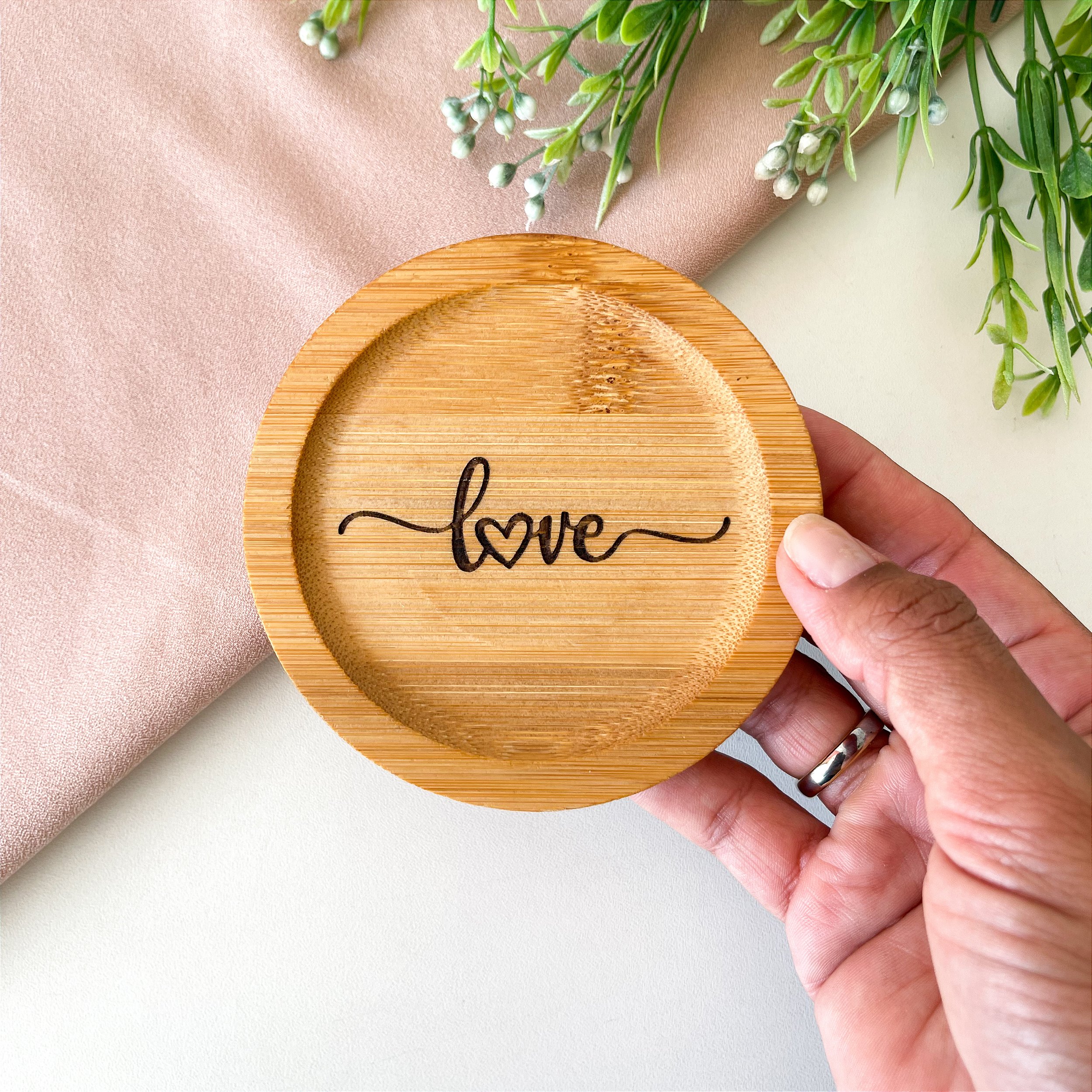 Porta Copo em Bambu Personalizado 10 cm Ø - HOME GIFTS