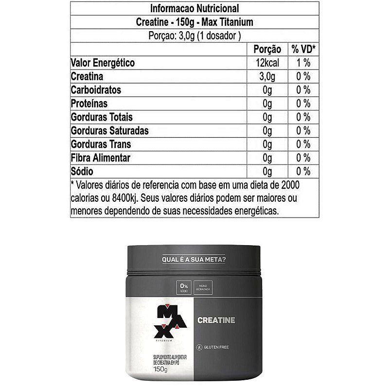 Creatina 150g Max Titanium - Suplemento para Energia e Força - Natunutra