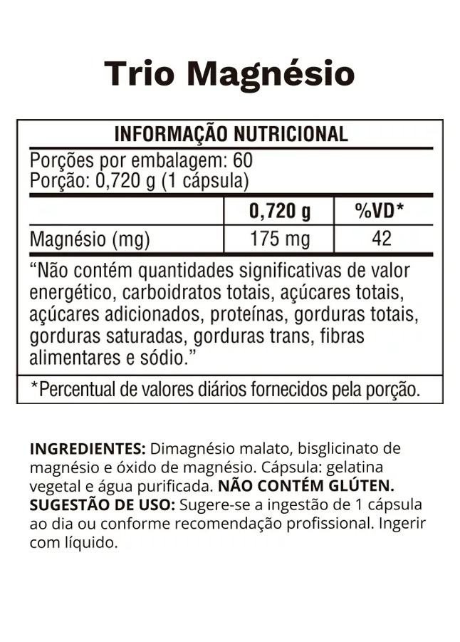 Trio Magnesio 60 Cápsulas 720mg Ocean Drop - Natunutra
