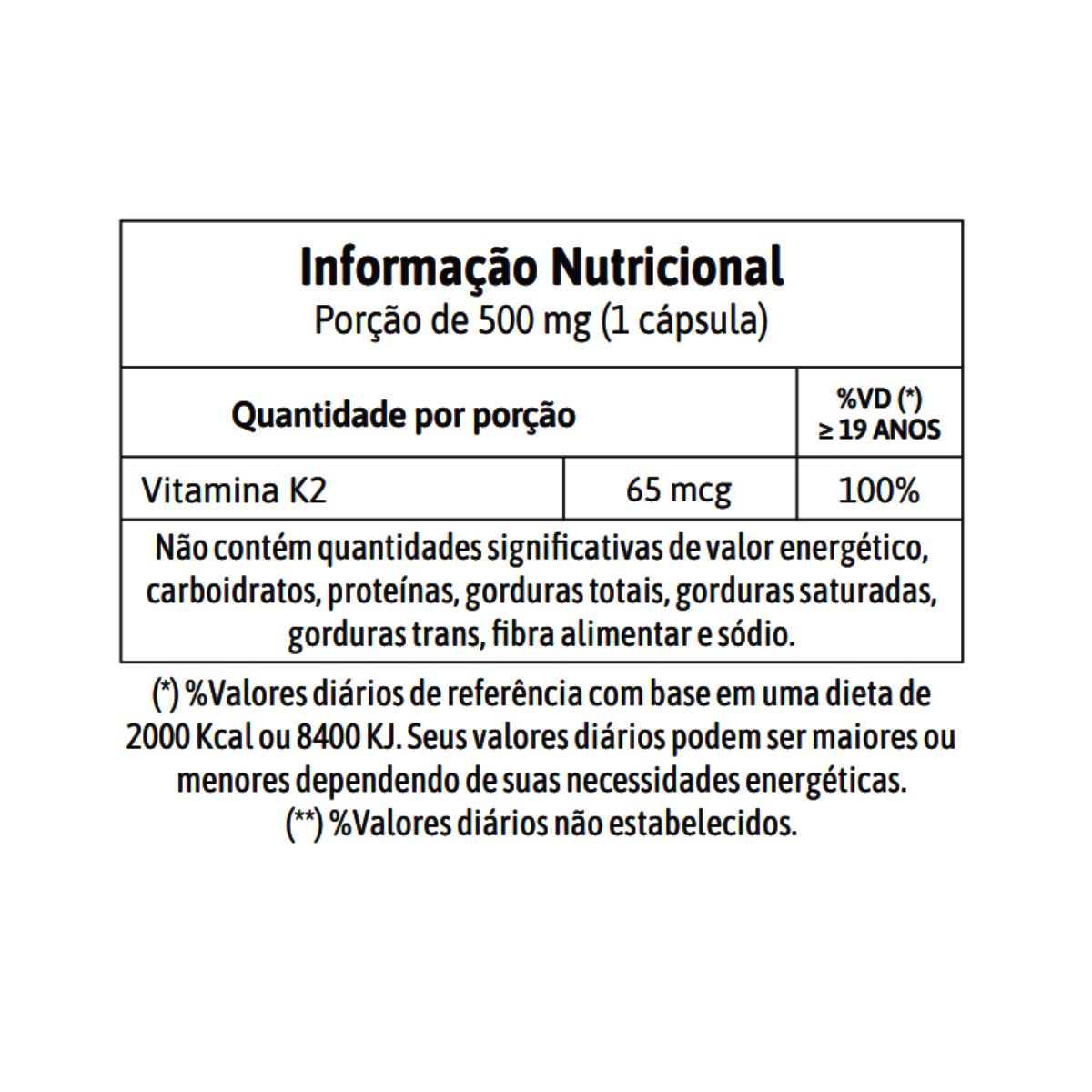 Vitamina K2 60 Capsulas 500mg Herbamed - Natunutra