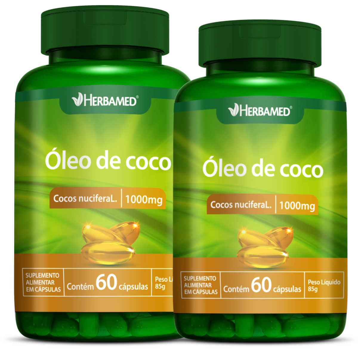 Óleo De Coco 1000mg 60 Cápsulas Herbamed - Natunutra