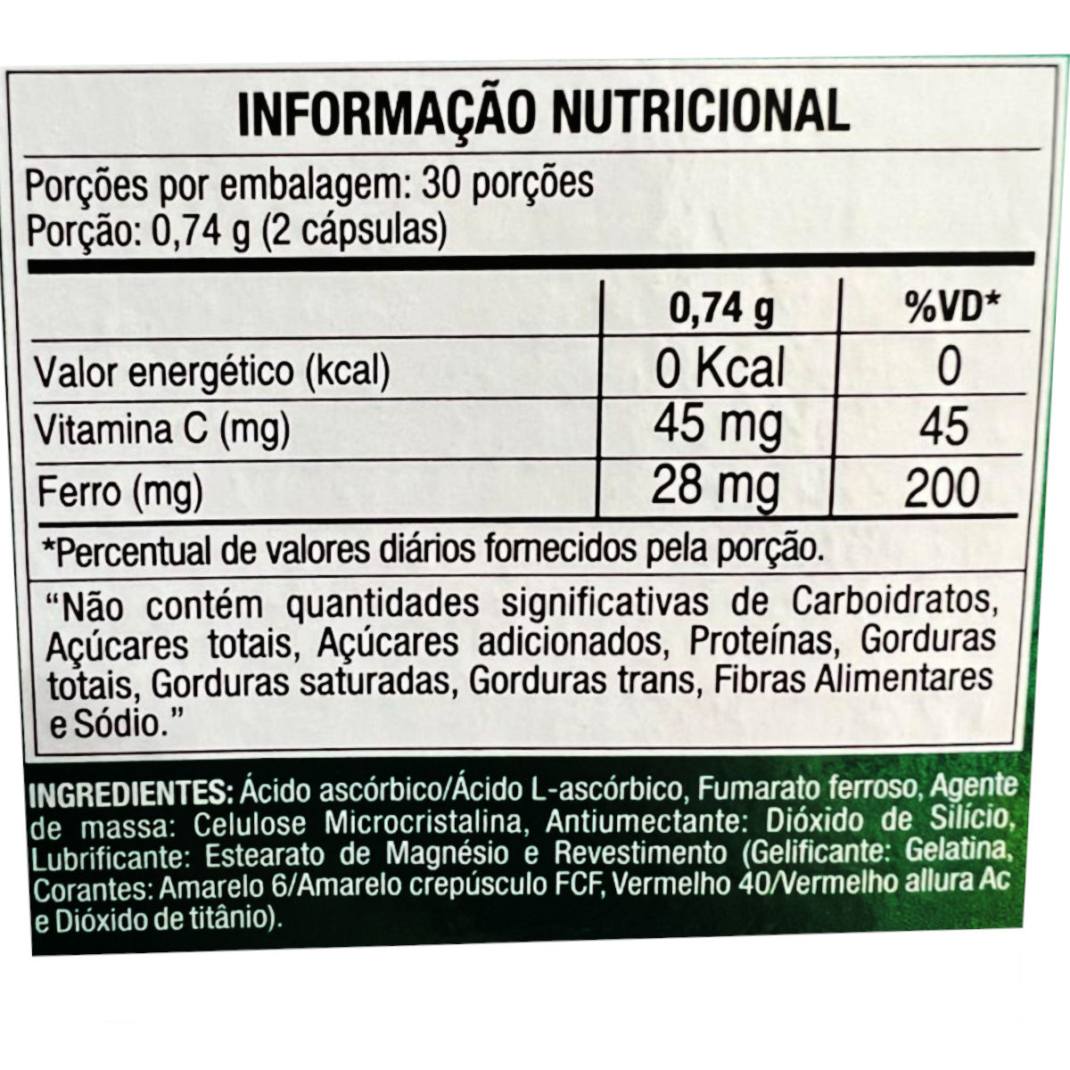 Fumarato Ferroso 60 Cápsulas Biocêutica - Natunutra