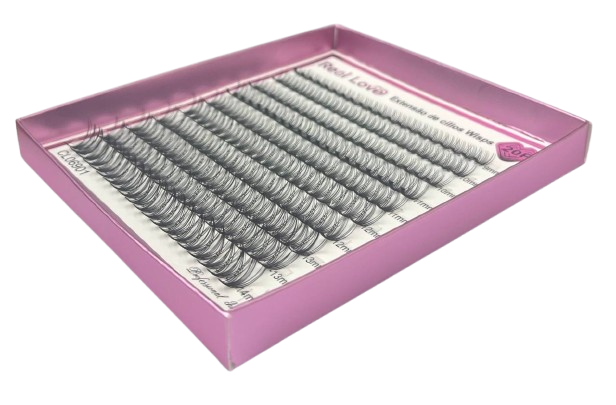 Cartela de Cílios Tufo sem Nó 20P 0.10D Mix Wisps CL4820 - Real Love ...