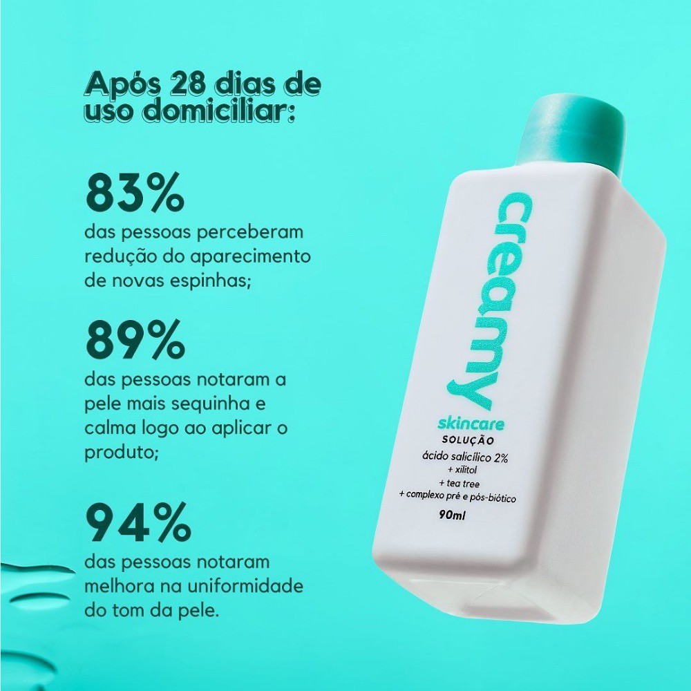 Tônico Antiacne Ácido Salicílico - Creamy Skincare - Lily Makeup Store