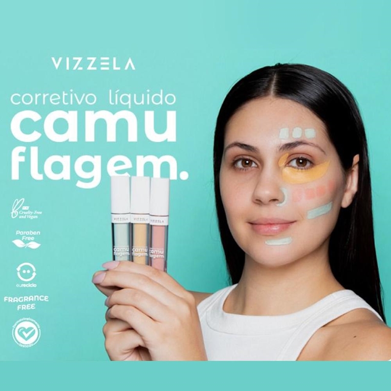 Corretivo Líquido Camuflagem Laranja - Vizzela - Lily Makeup Store
