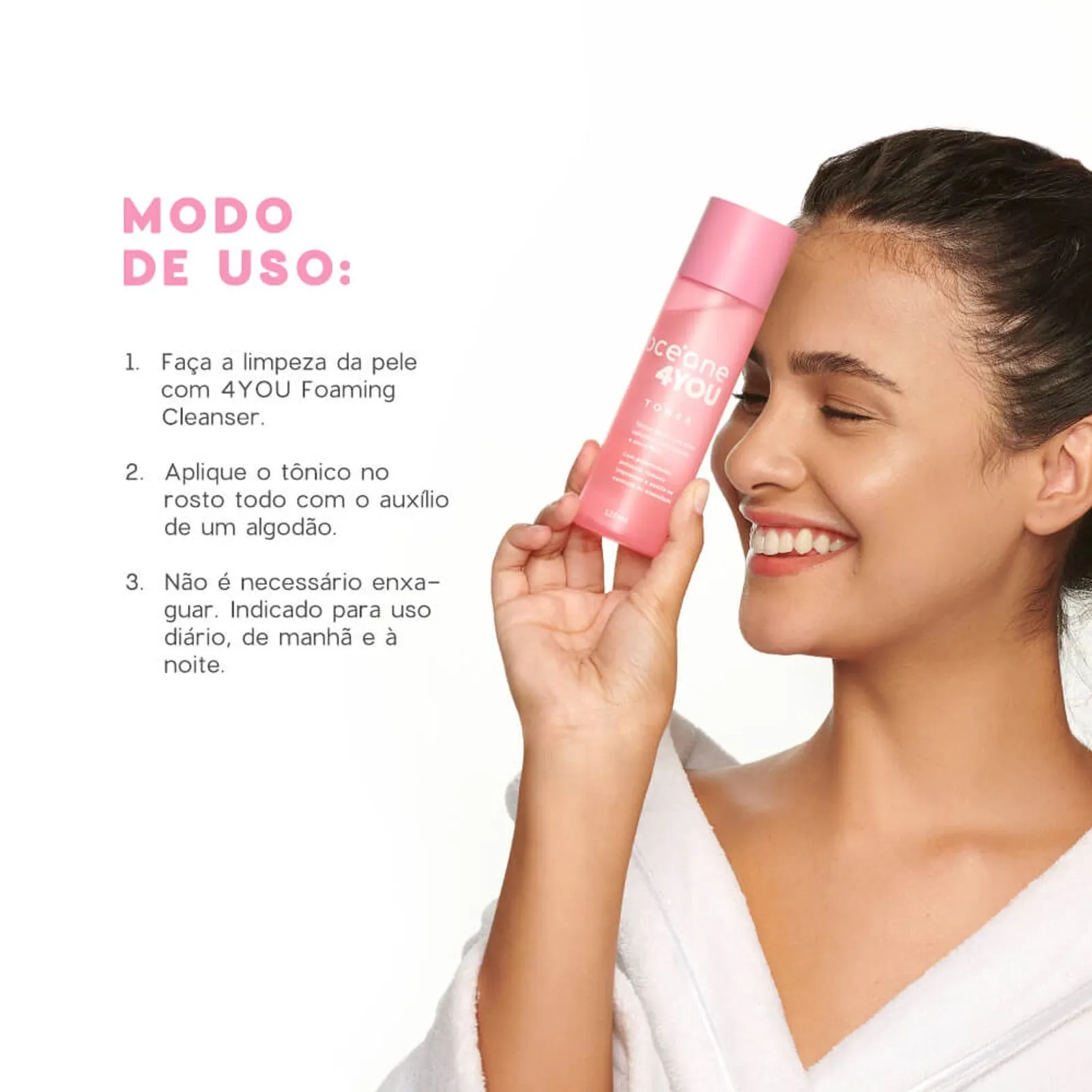 Tônico Facial com Ácido Salicílico Toner 4you - Oceane - Lily Makeup Store