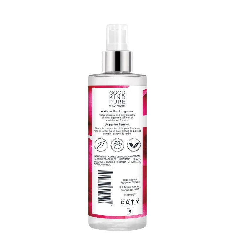 Body Splash Wild Peony 250ml - Good Kind Pure - Lily Makeup Store