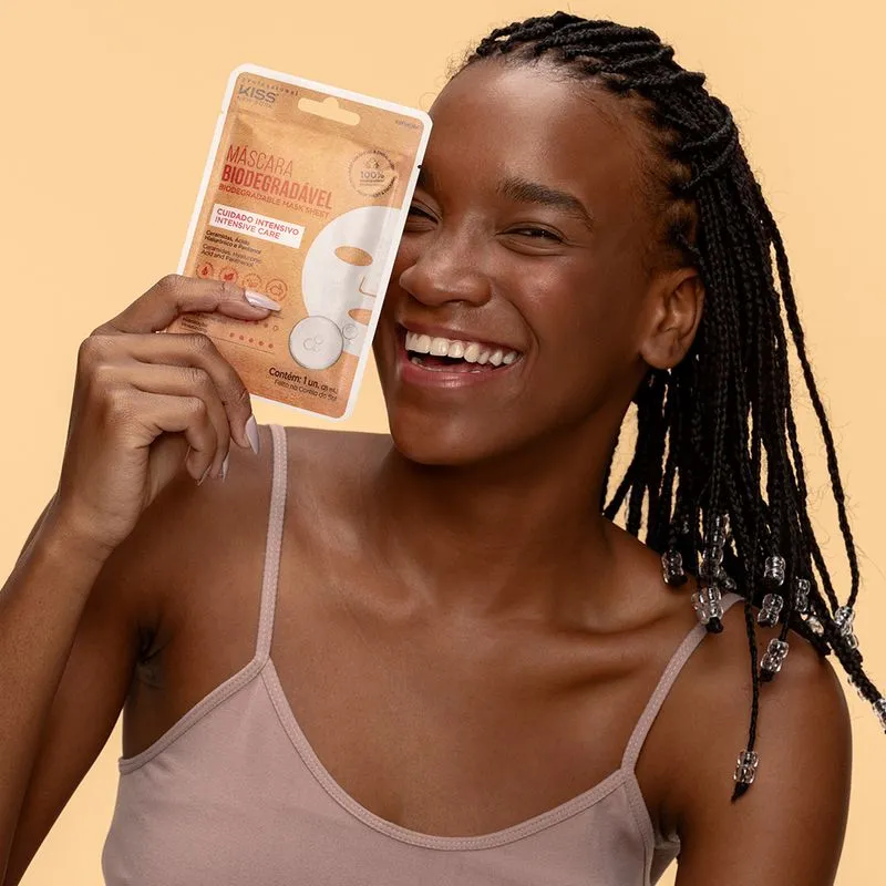 Máscara Facial Biodegradável Cuidado Intensivo - Kiss New York - Lily Makeup Store