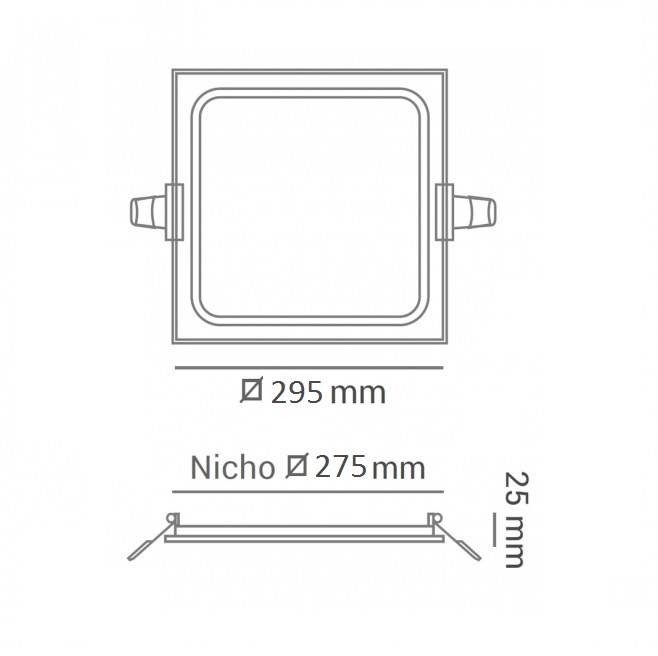 Embutido Liso 24W 3000K 1920lm - OPUS - ECO32535 - www.unicaluz.com.br